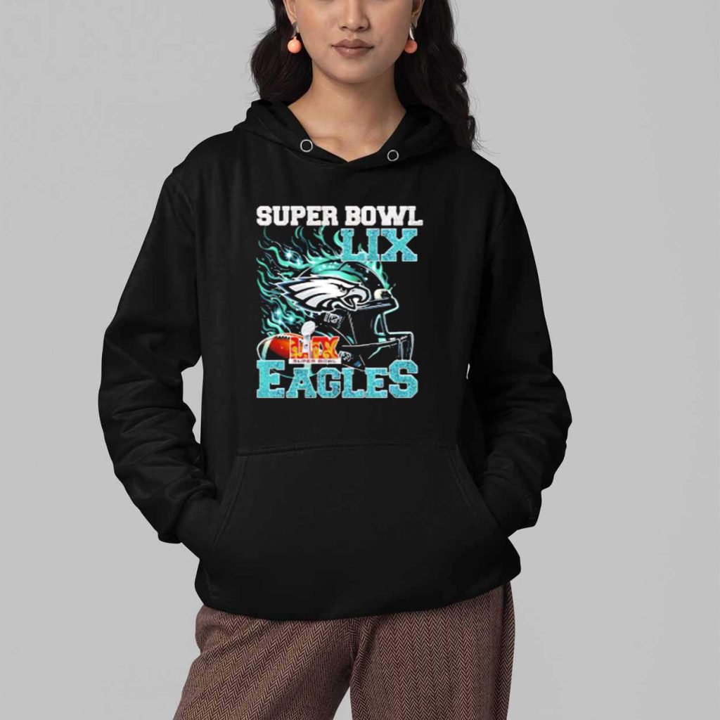 Eagles Super Bowl 2025 LIX Champions helmet on fire Shirt - gullprint.com