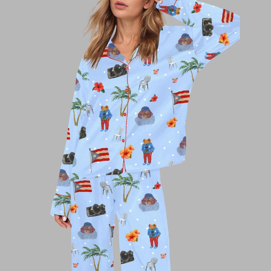 Puerto Rico Silky Satin Pajama Set - gullprint.com