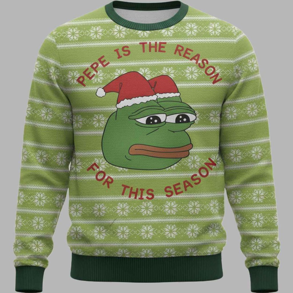 Pepe The Frog Dank Meme Christmas Ugly Sweater - gullprint.com